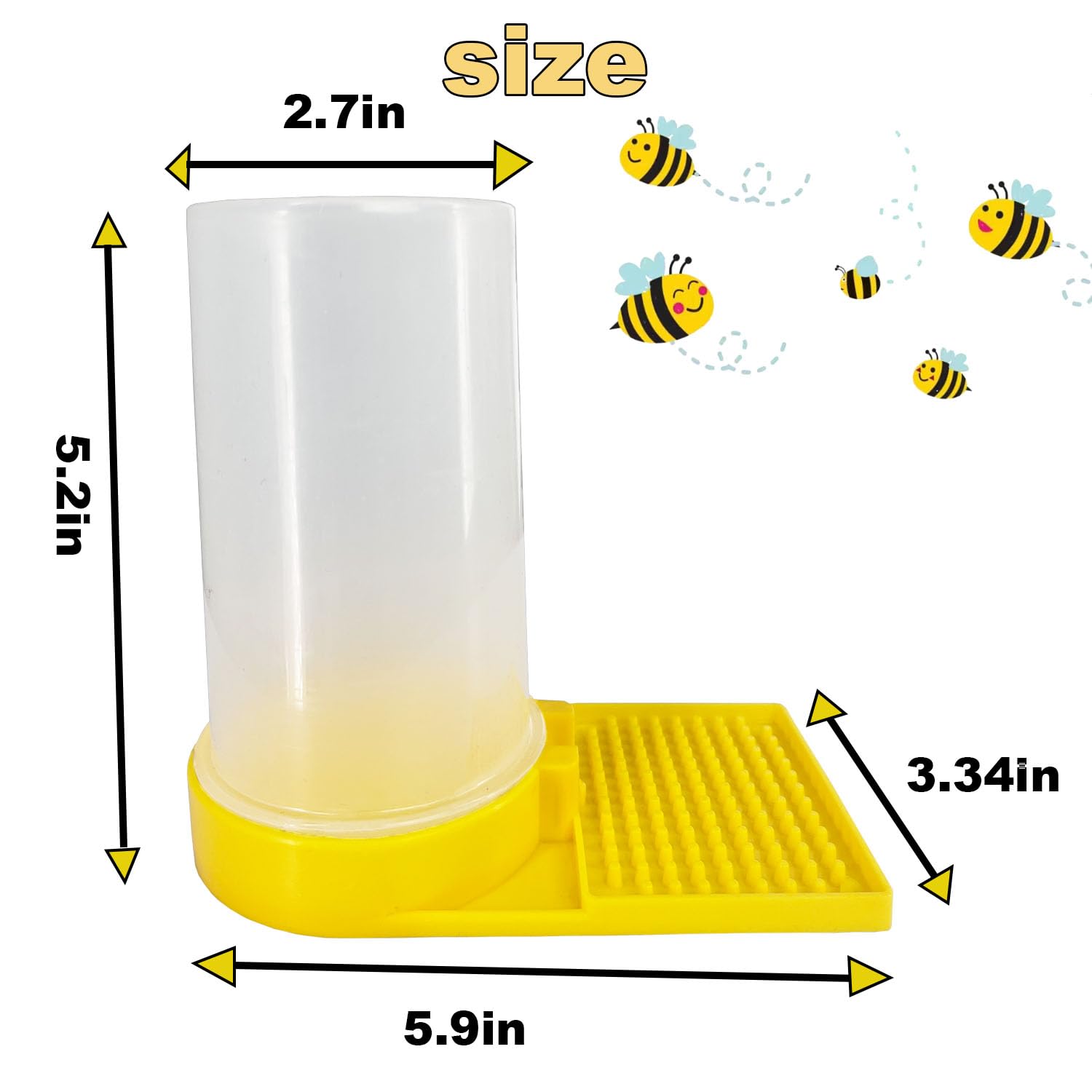 2 Pack Bee Watering Station Beekeeping Water Dispenser Perfect Beekeeping Drinking Beekeeper Tools (Yellow White)