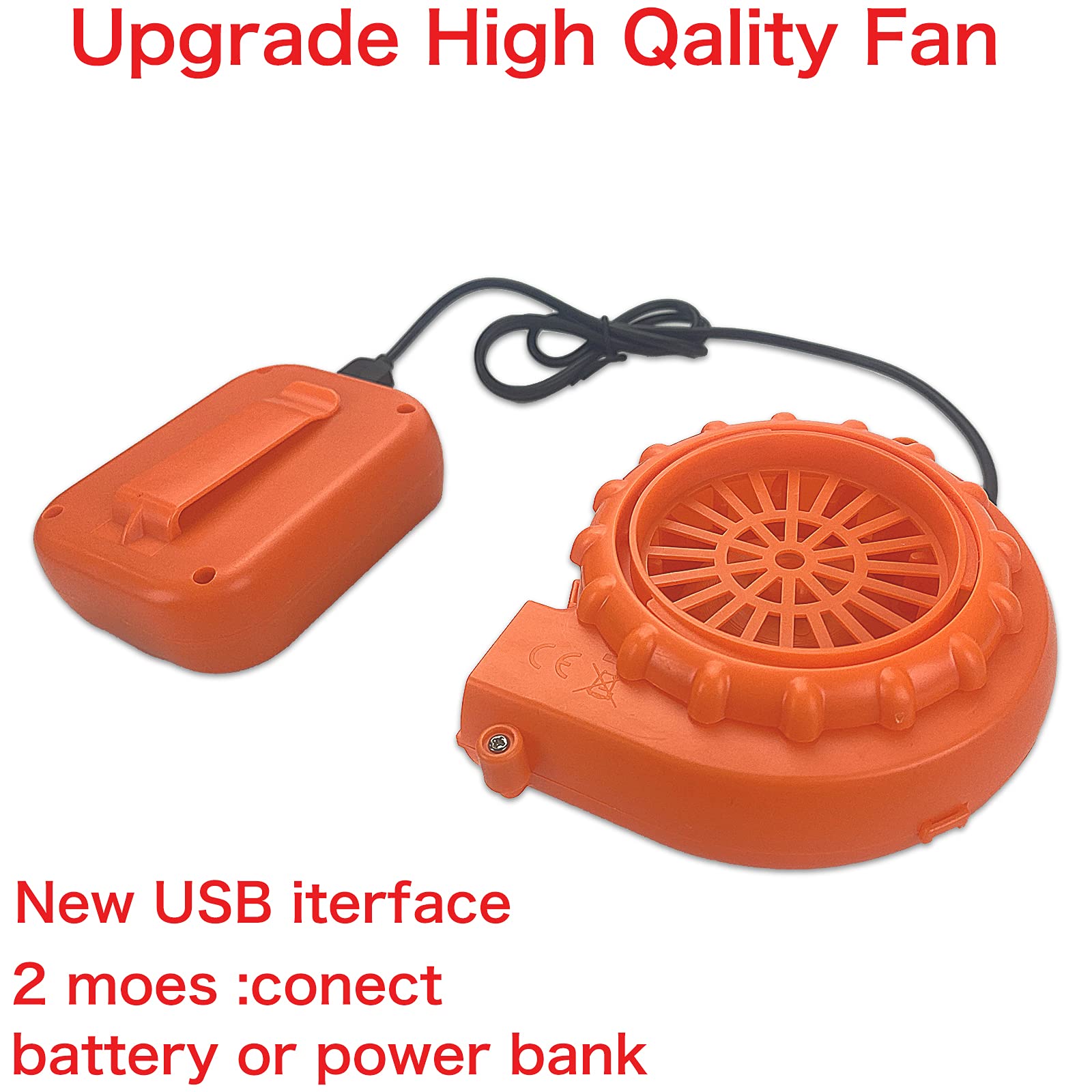 ChristmaxStore Mini Blower Fan for Inflatable Costume Fans for Dinosaur Halloween Costume Orange