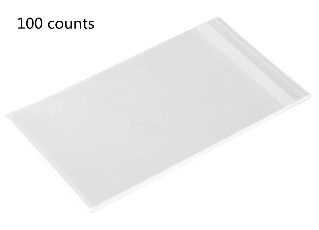 100 Pieces (5x7 Inch) Clear Plastic Bags for Packaging, Strong Packing Self Adhesive Cellophane Bag
