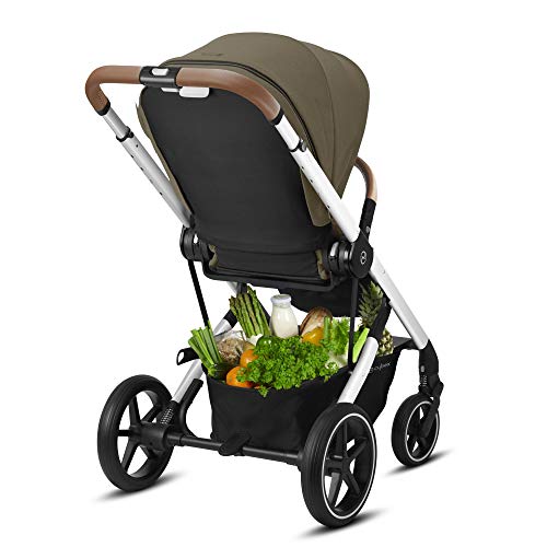 Cybex Balios S Lux Stroller FrontFacing or ParentFacing Seat Positions OneHand Fold Multiposition Recline Adjustable Leatherette Handlebar Infant Stroller for 6 Months+, Classic Beige