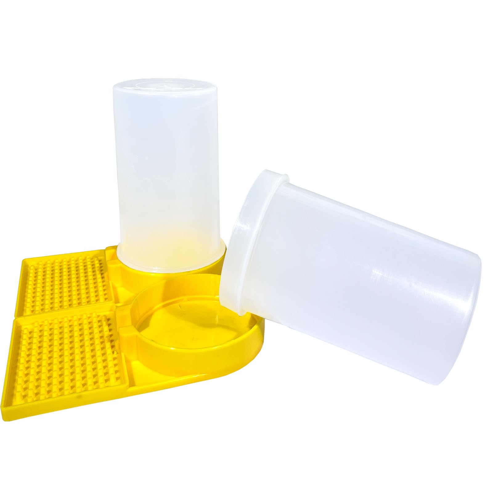 2 Pack Bee Watering Station Beekeeping Water Dispenser Perfect Beekeeping Drinking Beekeeper Tools (Yellow White)