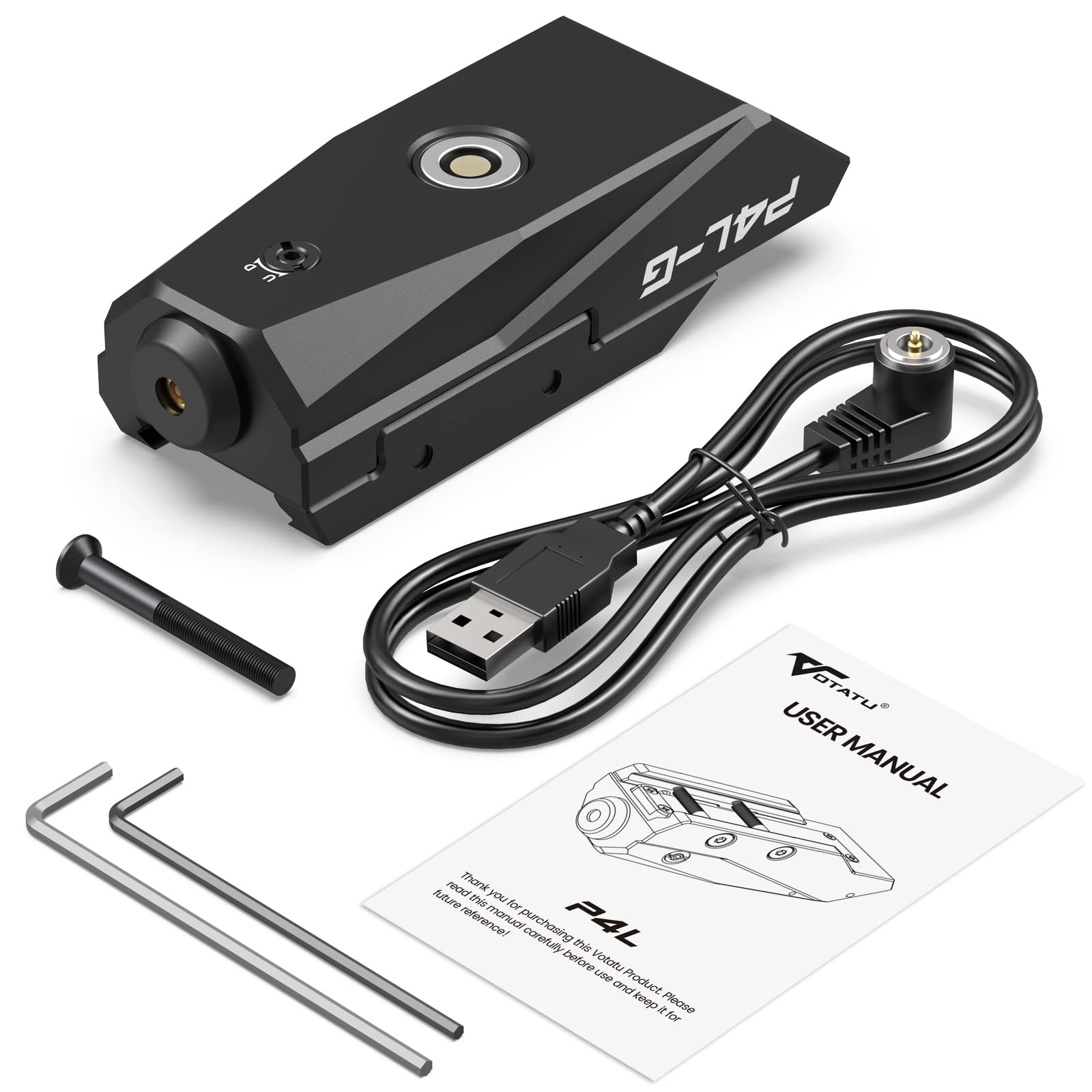 Votatu P4L-G Picatinny Laser Sight for Rifle, Tactical Green Laser Beam with Strobe Function, USB Magnetic Rechargeable