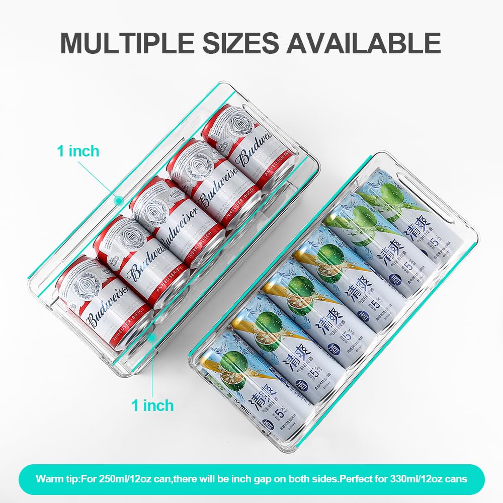Xicennego Upgrade Double-Layer Automatic Rolling Beverage Soda Can Storage Organizer, Plastic Dispenser Bin For Refrigerator, Stackable Can Drink Holder, Storage Rack, For Fefrigerators,Camping,RVs