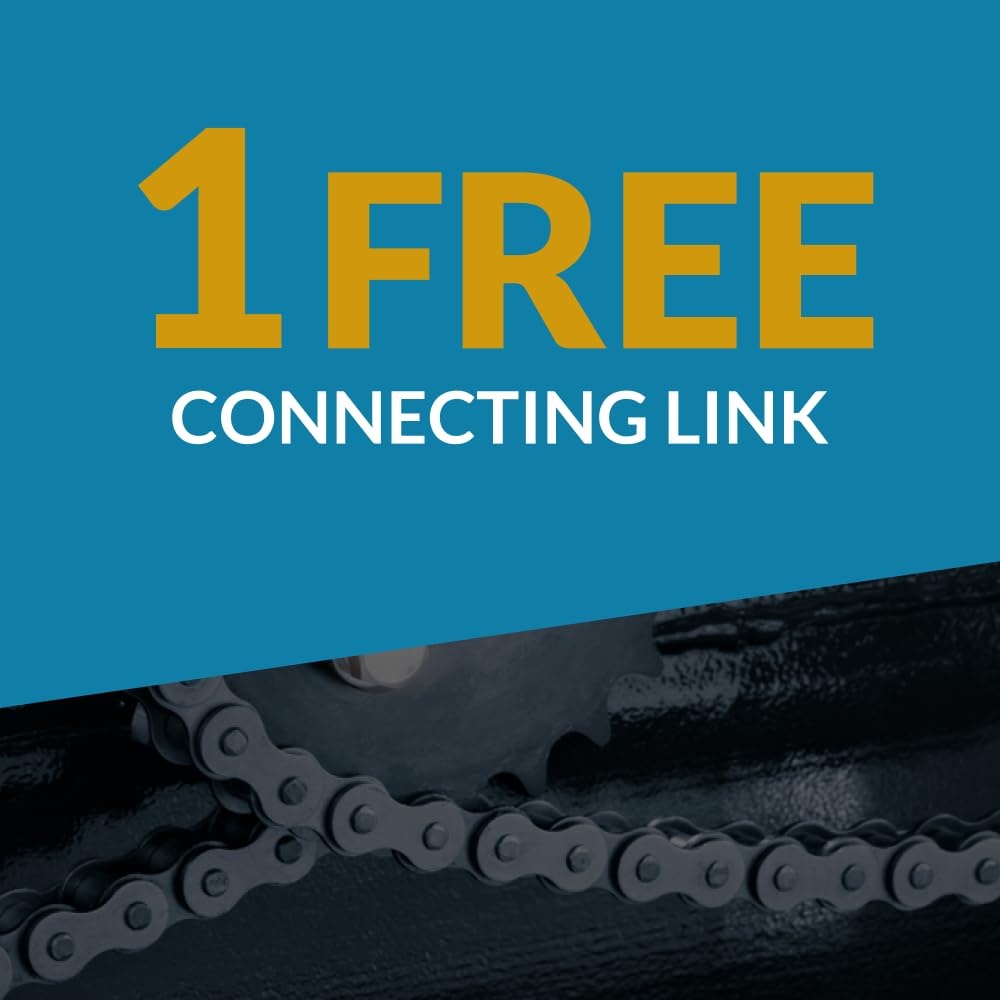 PGN #35 Roller Chain - 4 Feet + Free Connecting Link - Carbon Steel Chains for Bycicles, Mini Bikes, Motorcycles, Go-Karts, Home and Industrial Machinery - 128 Links