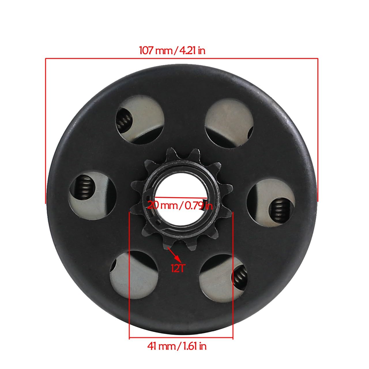 CWTD 20mm Hole 12 Teeth Bore Go Kart Centrifugal Clutch for #35 Chain Mini Bike Go Kart Trike ATV