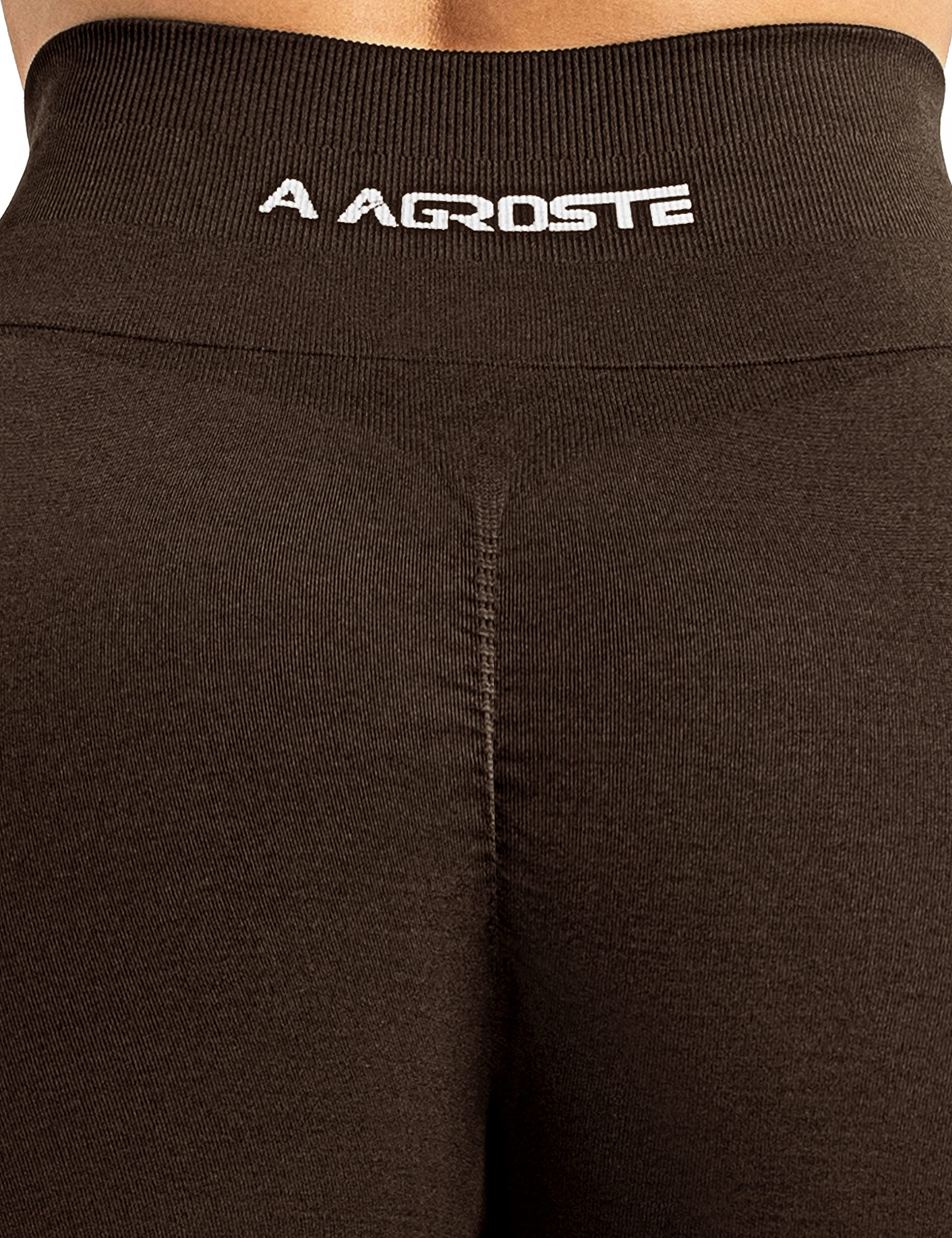 A AGROSTE Women 3.6" Intensify Workout Shorts with Pockets Seamless Scrunch Butt Lifting Gym Shorts High Waist Yoga Shorts