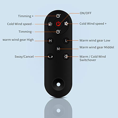 HealSmart 32-inch Space Heater Bladeless Tower Fan, Heater & Fan Combo, 9H Timer 10 Speeds with Remote Control, Air Circulator Fan for Home