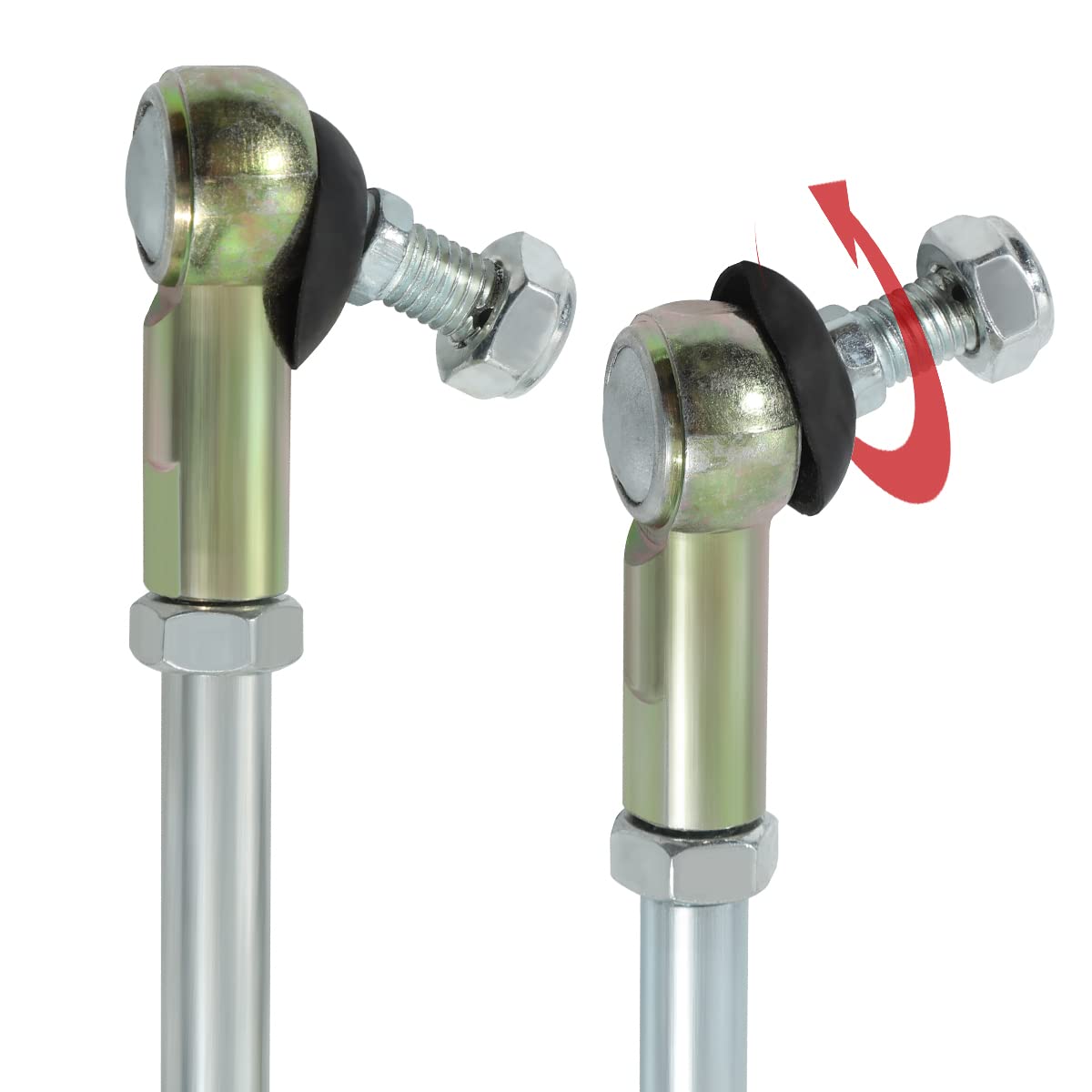 DIY Tie Rods & Ends for Yerf Dog Go Kart Short & Long Tie Rod Set w/Ends Replacement 3/8-24 (Update:Short - 13.38'', Long - 24.41")