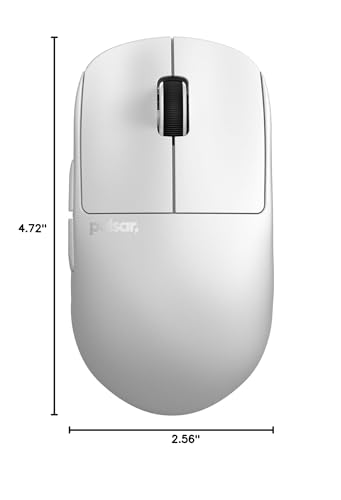 Pulsar Gaming Gears X2H Wireless Gaming Mouse, Ultra Lightweight 1.90 oz (54 g), Symmetrical, Optical Switch, 2.4 Ghz 1 ms, 26000 DPI, PAW3395 Sensor (Medium, Wireless, White)