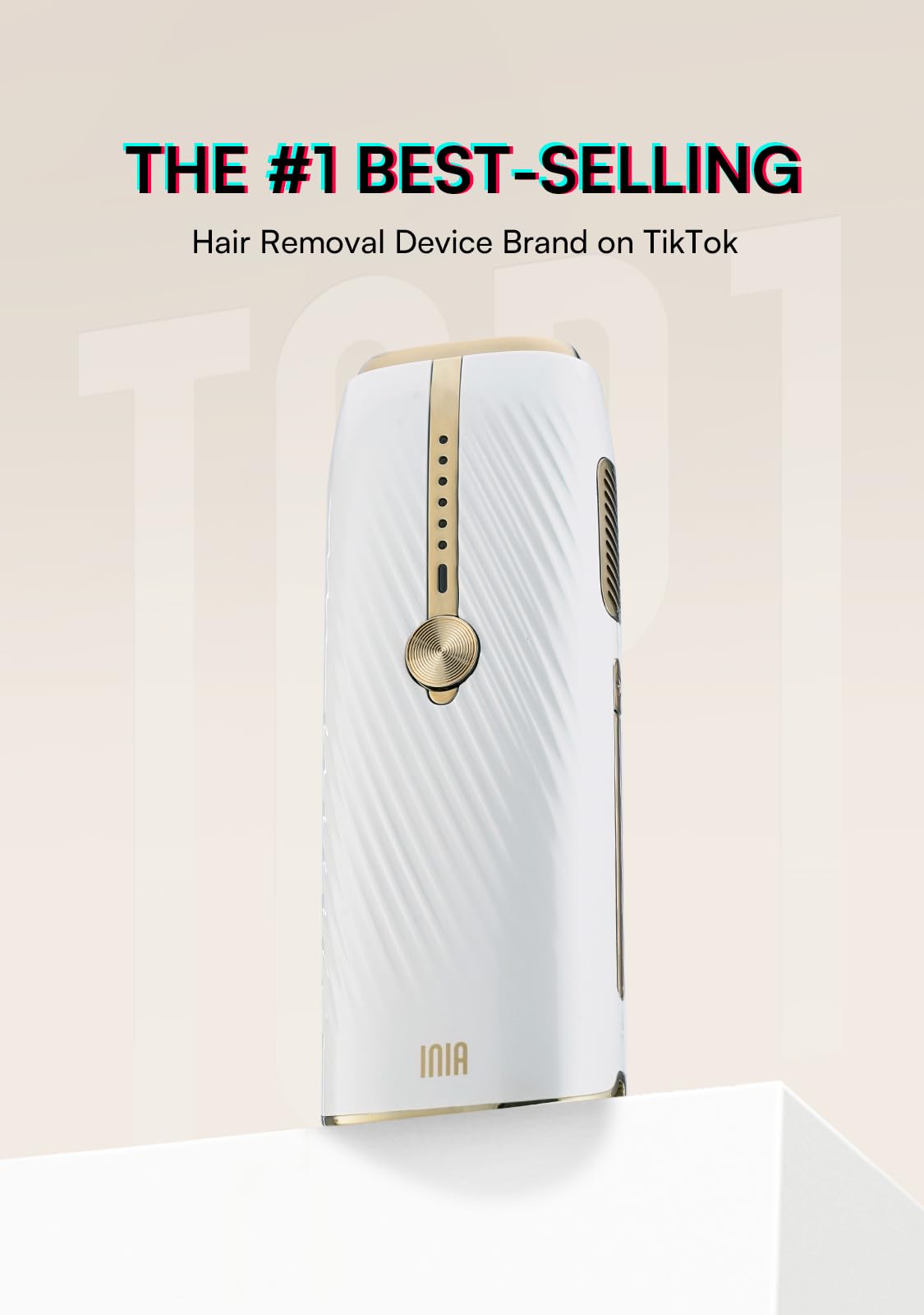 INIA Laser Hair Removal for Women and Men, IPL Hair Removal Device with Sapphire Ice-Cooling, Double Effectiveness & 5 Flashes per Second for Long-Lasting and Nearly Painless Results