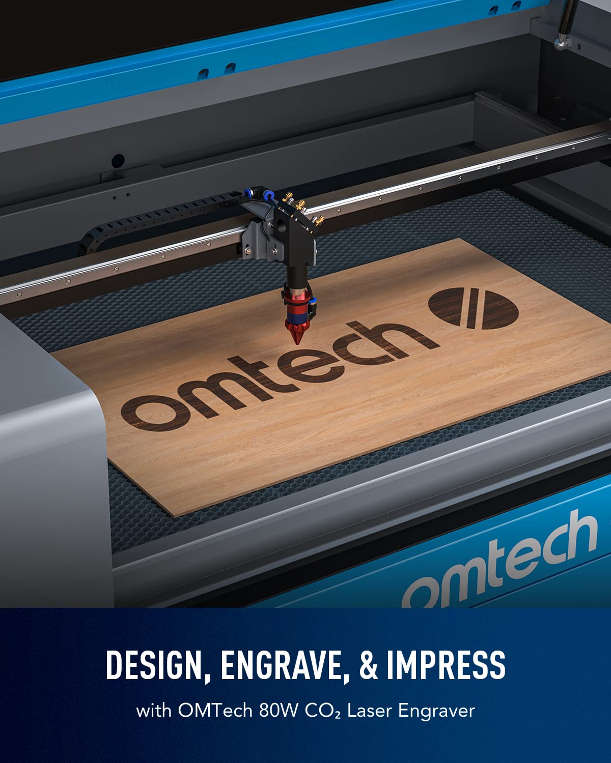 OMTech 90W CO2 Laser Engraver with LightBurn, 24x35 Inch Laser Engraving Cutting Machine with Autofocus Ruida Control Panel 4 Way Pass Air Assist, Commercial Laser Cutter for Wood Glass Acrylic More