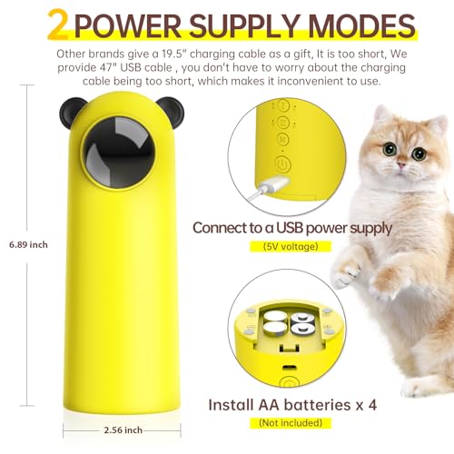 Laser Pointer & Interactive Puzzle Toy for Indoor Cats - Automatic, Cat Stuff, Kitty Toys