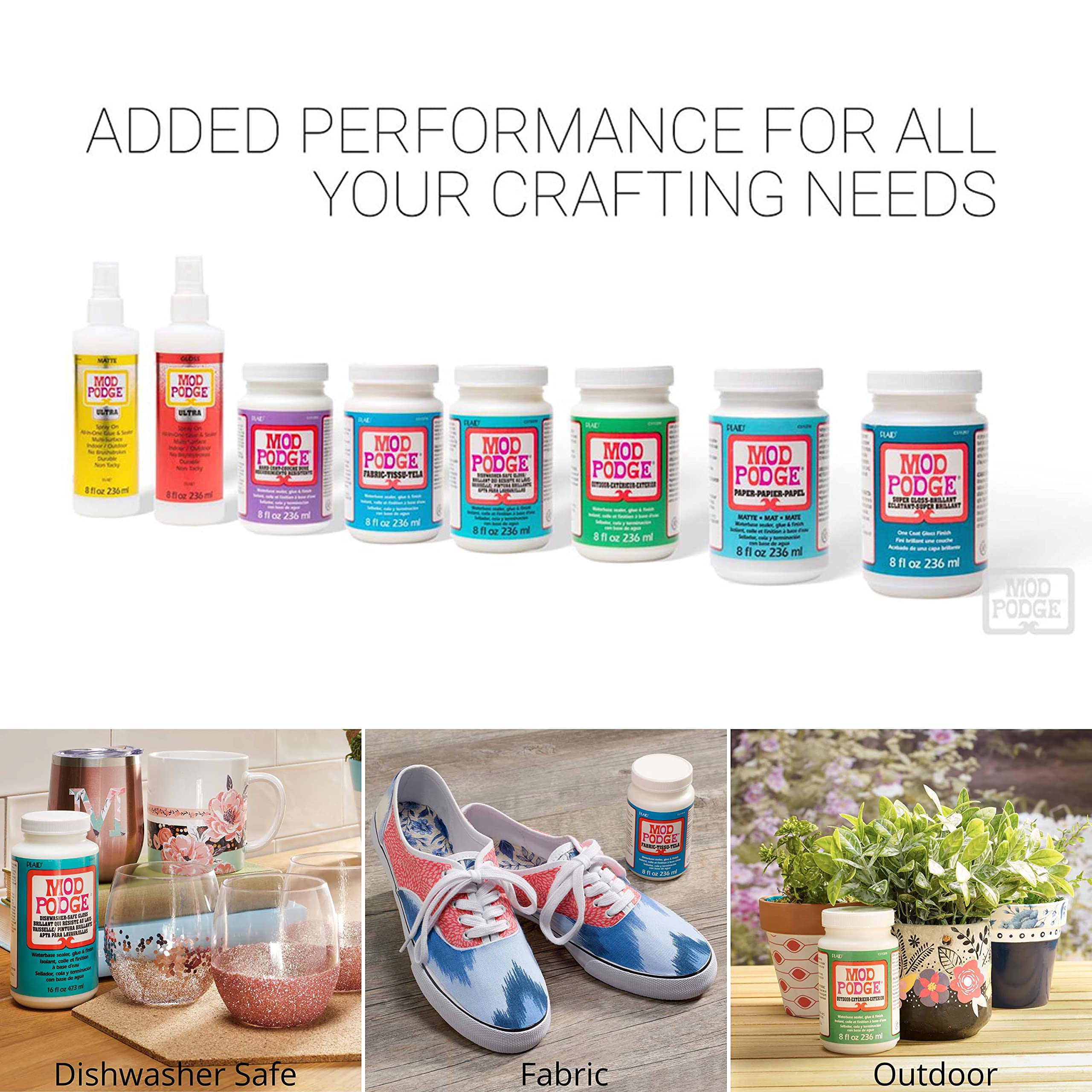 Mod Podge Waterbase Sealer, Glue and Finish for Outdoor (8-Ounce), CS11220 Clear Finish