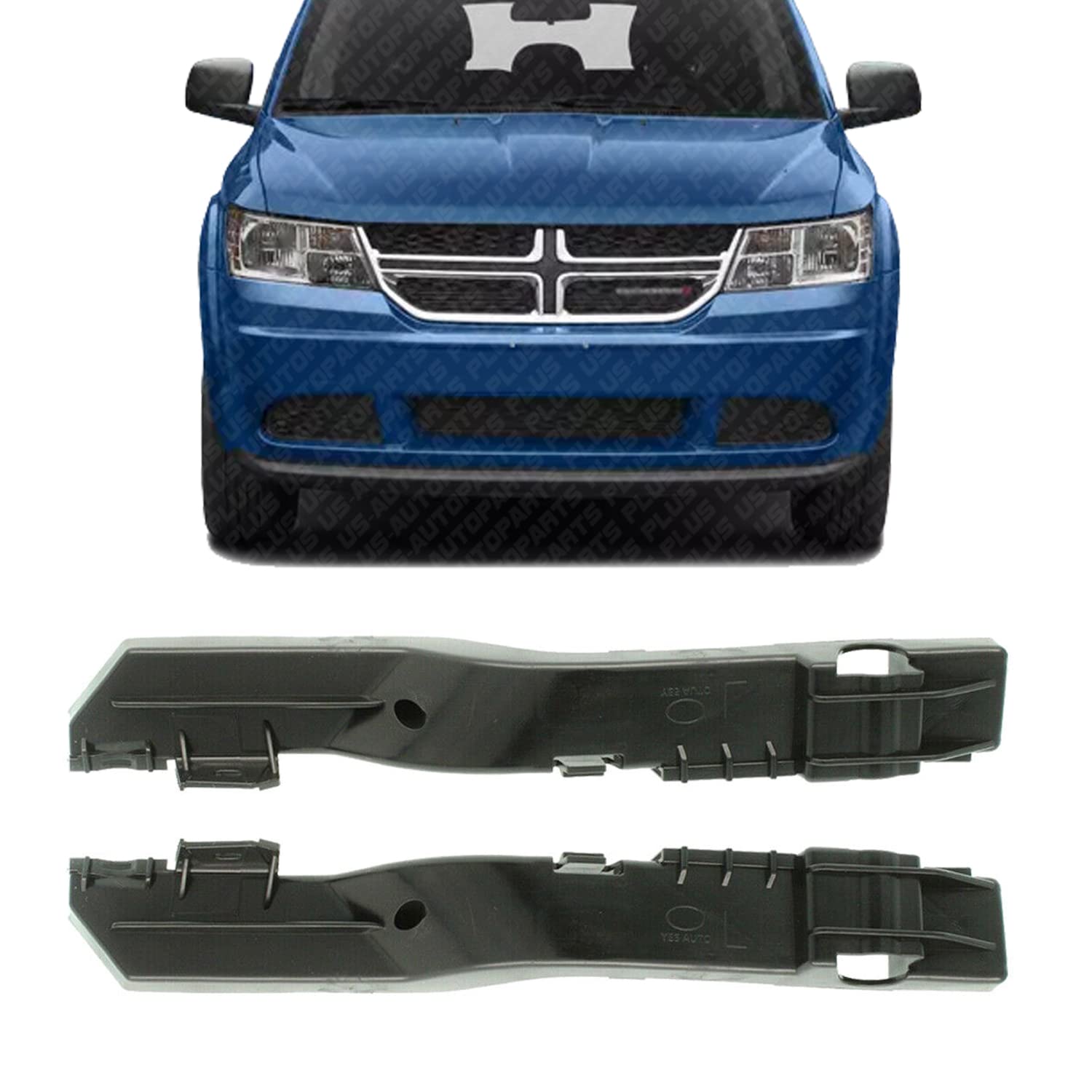US AUTO PARTS PLUS New Front Bumper Brackets Left Driver & Right Passenger Side Direct Replacement For Dodge Journey 2009-2020 5178410AD 5178411AD CH1033105 CH1032105