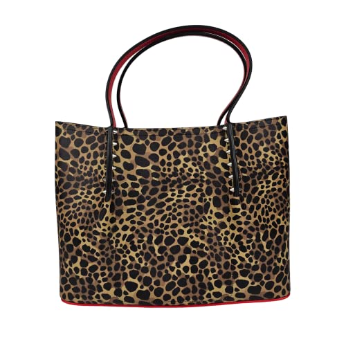 Christian Louboutin Cabarock Small Leopard Print Leather Tote Bag