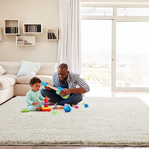 HOMBYS Shag Area Rug 8'x10' for Living Room Bedroom, Solid Plush Non-Shedding Rugs for Dining Room Entryway, Thick Soft Mordern Rectangular Carpet Home Decoration