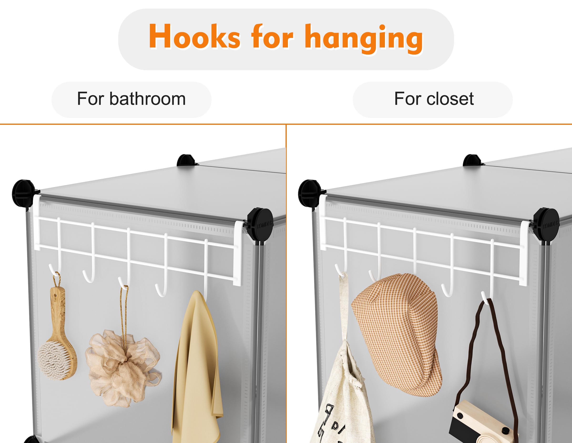 HOMIDEC Closet Organizer, 12-Cube Closet Organizers and Storage, Portable Closet Shelves, Clothing Storage (Grey)