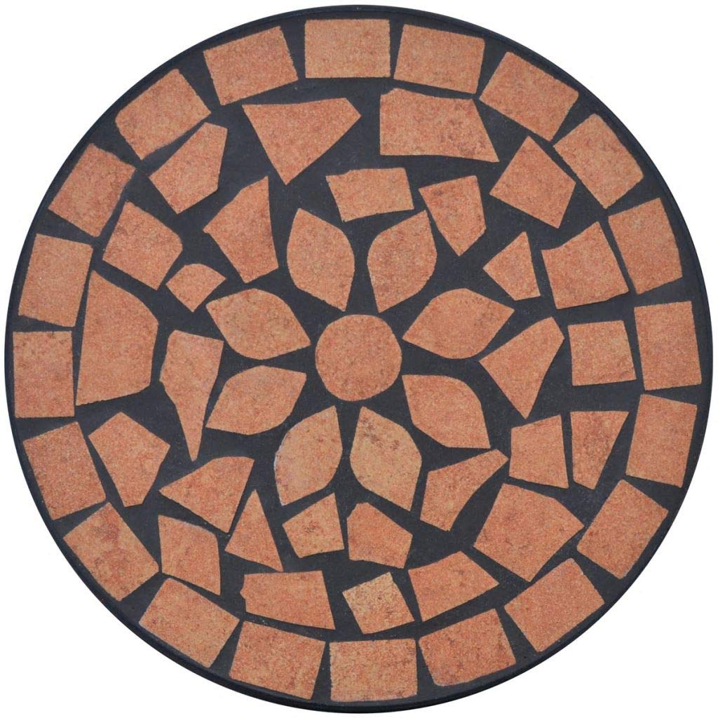 FAMIROSA Mosaic Side Table Plant Table Terracotta
