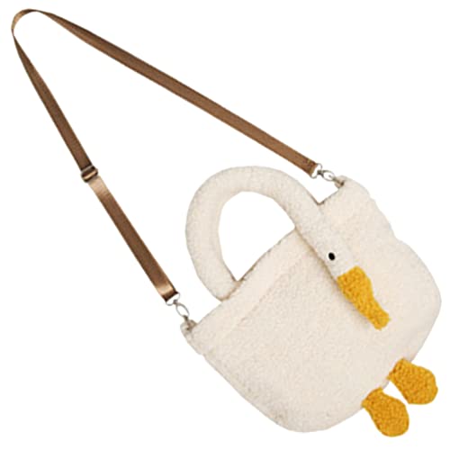 CALLARON Cute Plush Goose Bag Funny Novelty Goose Purse Plush Shoulder Bag Large Tote Handbag Purse Faux Fur Shopping Dating Bag