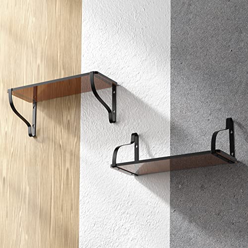 Acrylic Floating Shelves,15.7"Floating Shelves Wall Mounted Set of 2, Sturdy Thickness 10mm(0.4inch) Acrylic Shelves for Bedroom, Bathroom, Living Room, Kitchen, Laundry Room Storage & Decoration