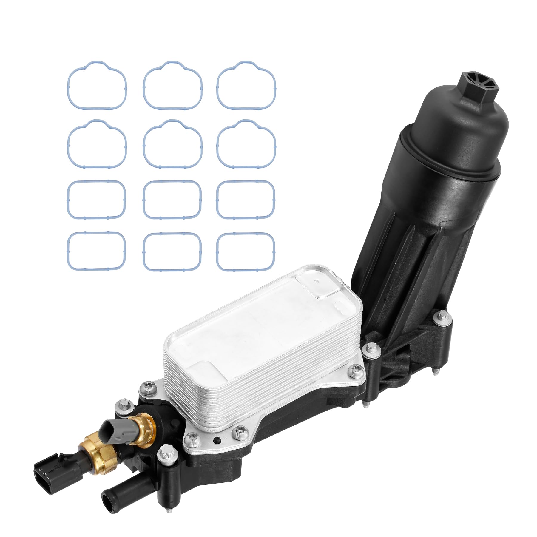 Oil Cooler Oil Filter Housing with Gaskets | Compatible With 3.6L 2011-2016 Dodge Journey Grand Caravan Jeep Wrangler Chrysler 200 300 Ram ProMaster & More | Replaces# 5184294AE, 68105583AF