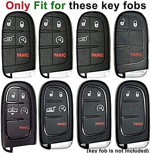 KPPOWER for Dodge Key Fob Cover,Key Fob Case for Dodge Charger Challenger Dart Journey Durango Grand Caravan Smart Premium Soft TPU Dodge Key Case Cover 3/4/5 Button(Blue)