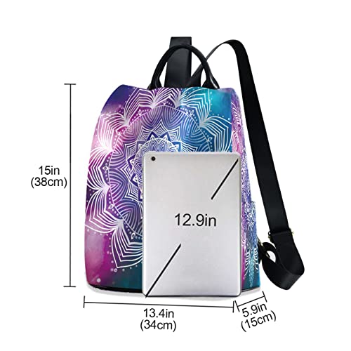 Women's Fashion Backpack Purses Handbags Mandala Shoulder Bag Travel bag