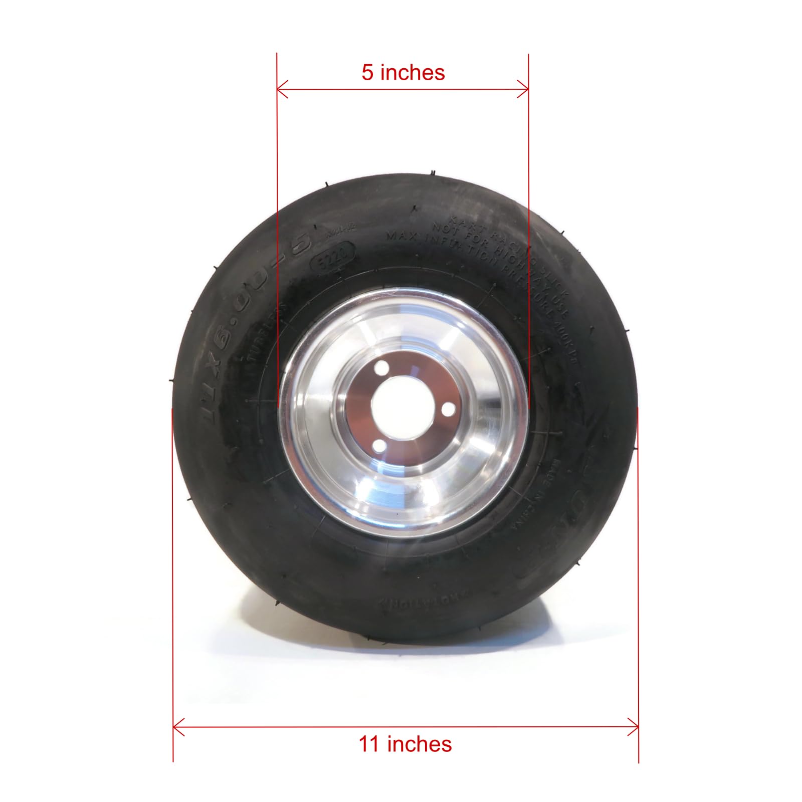The ROP Shop | (Pack of 2) Tubeless Racing Slick Tire 11x6.00-5 with Aluminum Wheel for Go Kart