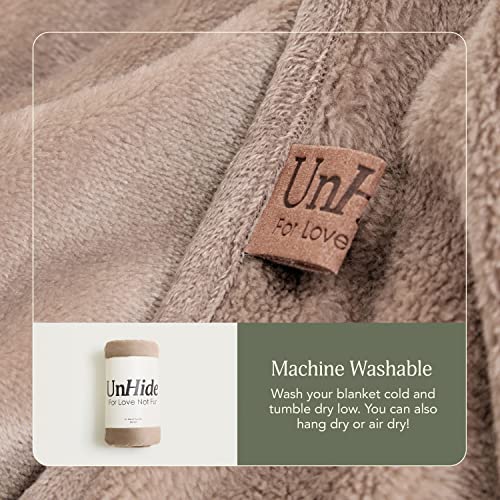 UnHide Lil Marsh Traveler - Travel Blanket - Faux Fur Blanket - Durable, Lightweight, Extra Soft Blanket - 300 GSM - Machine Washable - Perfect for Road Trips & Road Trips - Mocha Shar Pei (50” x 60”)