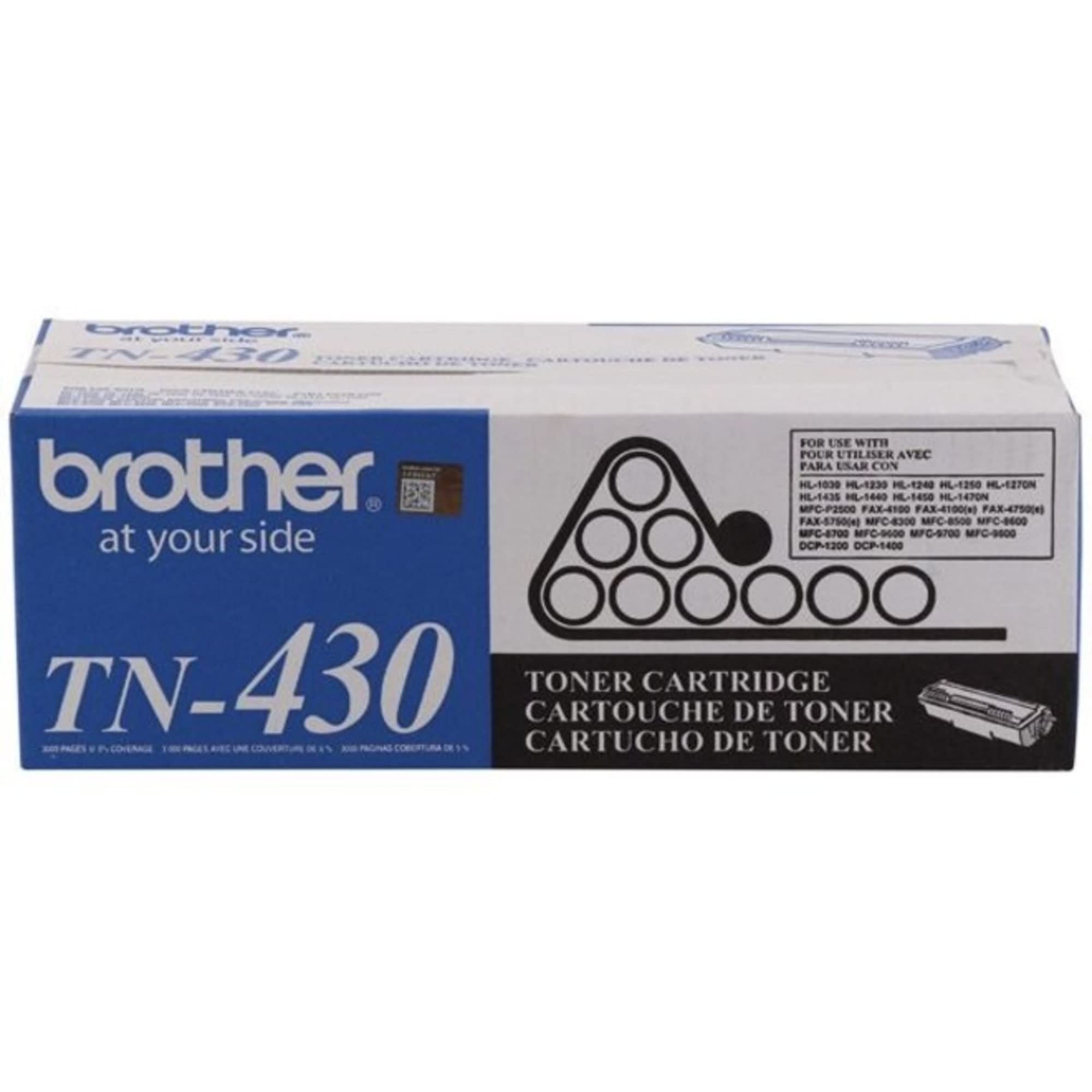 Brother TN-430 Fax-4750 5750 8350 8750 HL-1030 1230 1430 MFC-8300 9600 Toner -Cartridge (Black) in Retail Packaging