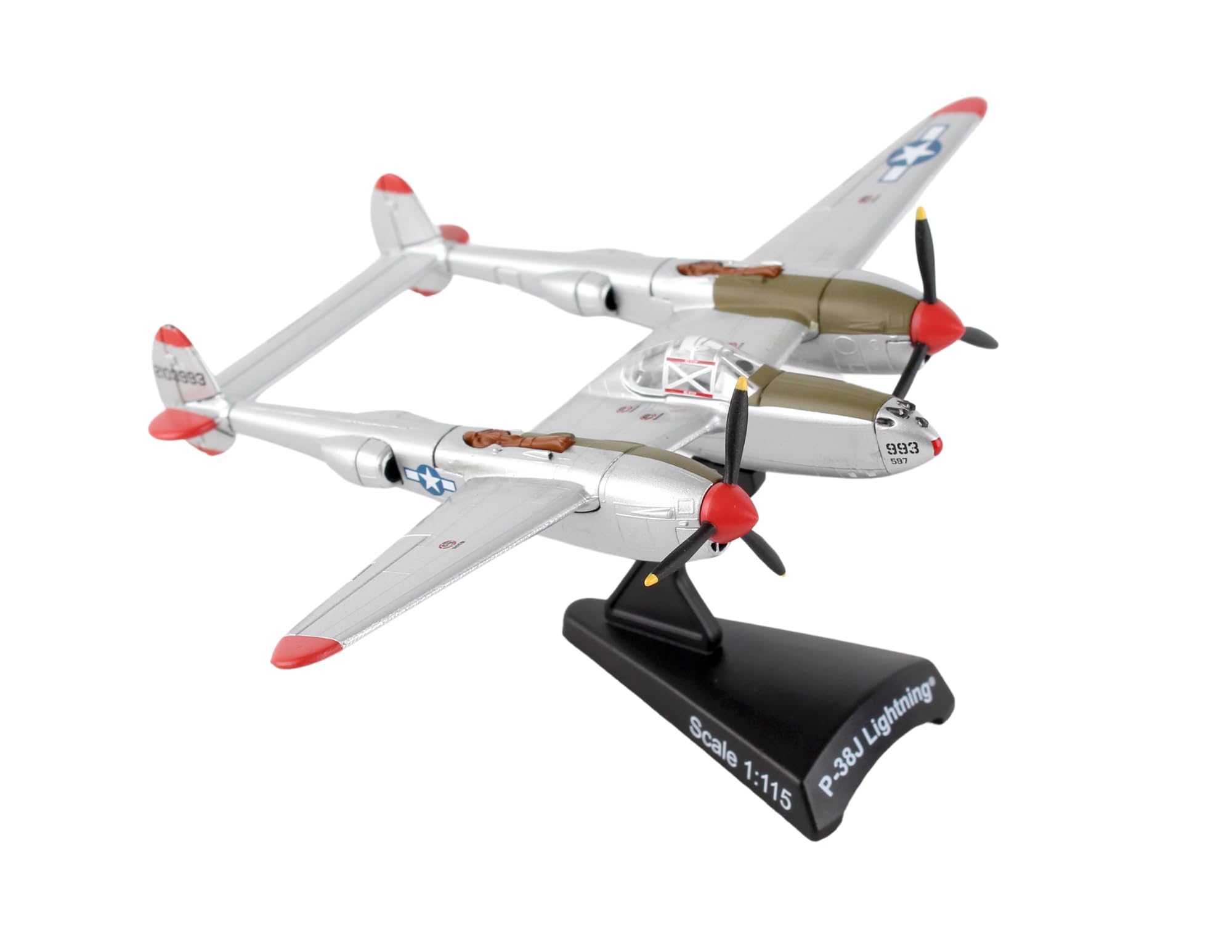 Daron Worldwide Trading Postage Stamp P-38J Lightning Marge 1/115 Dick Bong Airplane Model