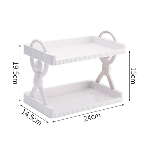 Gralara 2 Tiers Floating Wall Shelves Living Room Bedroom Kitchen Organization Shelf Rack , White