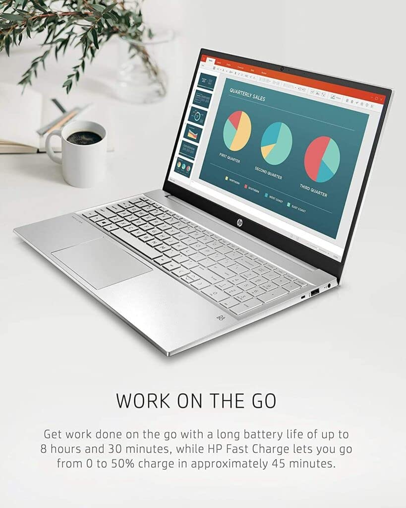 HP Newest Pavilion Laptop, 15.6" Full HD Touchscreen, AMD Ryzen 7 5825U Processor, 16GB RAM, 1TB SSD, Backlit Keyboard, Wi-Fi 6, HDMI, Bluetooth, Windows 11 Home, Silver