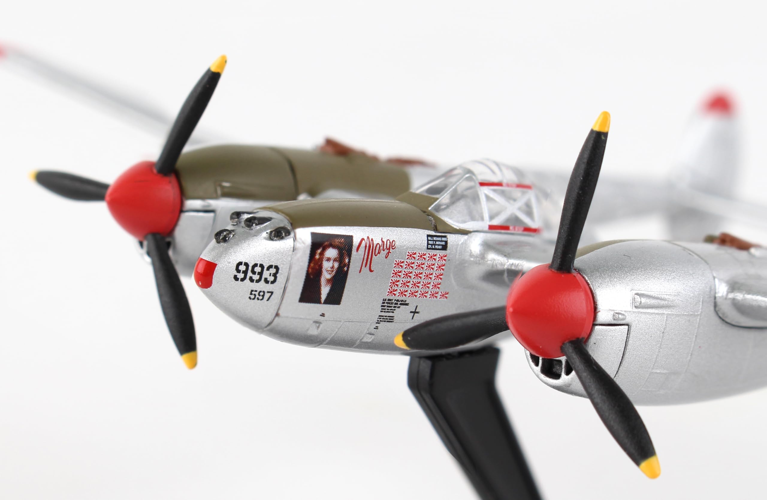 Daron Worldwide Trading Postage Stamp P-38J Lightning Marge 1/115 Dick Bong Airplane Model