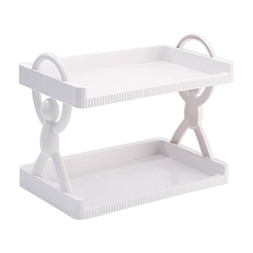 Gralara 2 Tiers Floating Wall Shelves Living Room Bedroom Kitchen Organization Shelf Rack , White