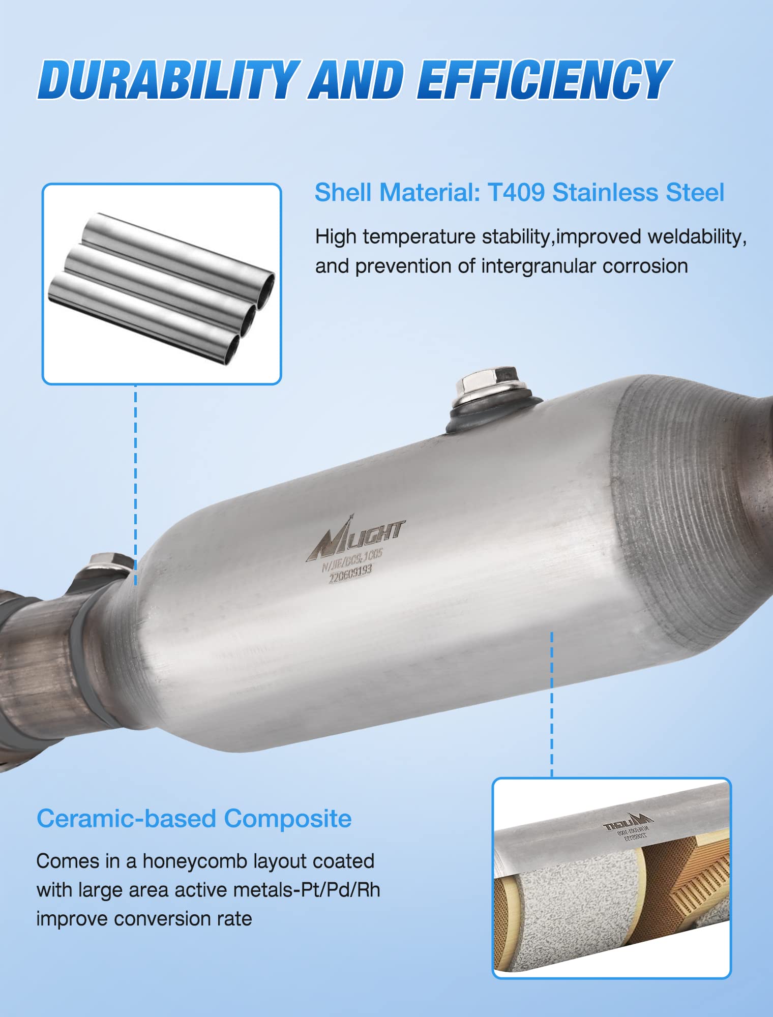 Nilight Catalytic Converter for Chrysler 200 2011-2014 / Sebring 2007-2010 / Dodge Avenger 2008-2012 / Caliber 1.8L/2.0L/2.4L F.W.D only 2007-2012 / Journey 2009-2018 / Jeep Compass Patriot 2007-2017