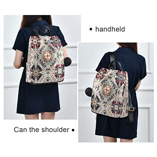 Mcyhzjd Backpack Purse, Mandala Boho Chic Anti-theft Casual College School Ladies Fashion Shoulder Bag