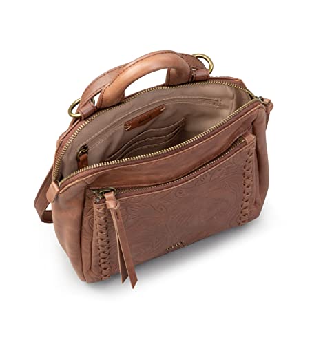 the sak Women's Loyola Mini Convertible Backpack in Leather, Teak Leaf Embossed, One Size
