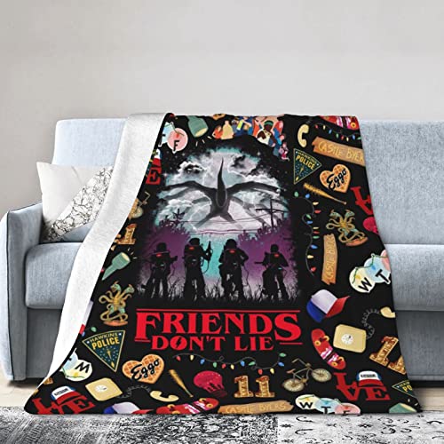 Stranger Friends Flannel Throw Soft Lightweight Blankets for Men Women Boys Gifts Room Bed Thing Home Decor 50"x40"