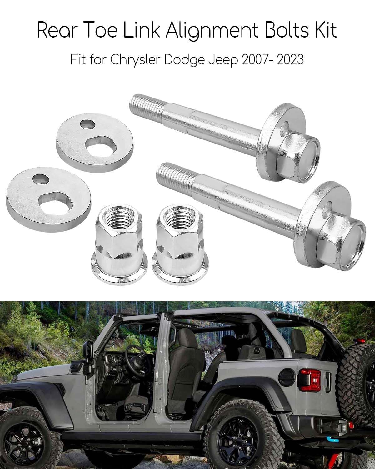 2Pcs Rear Toe Link Alignment Bolts Fit for Jeep Patriot Compass Grand Cherokee Dodge Journey Chryslr 200 Sebring, High Strength Steel Camber Bolt Kit Replace 6508486AA 06508486AA