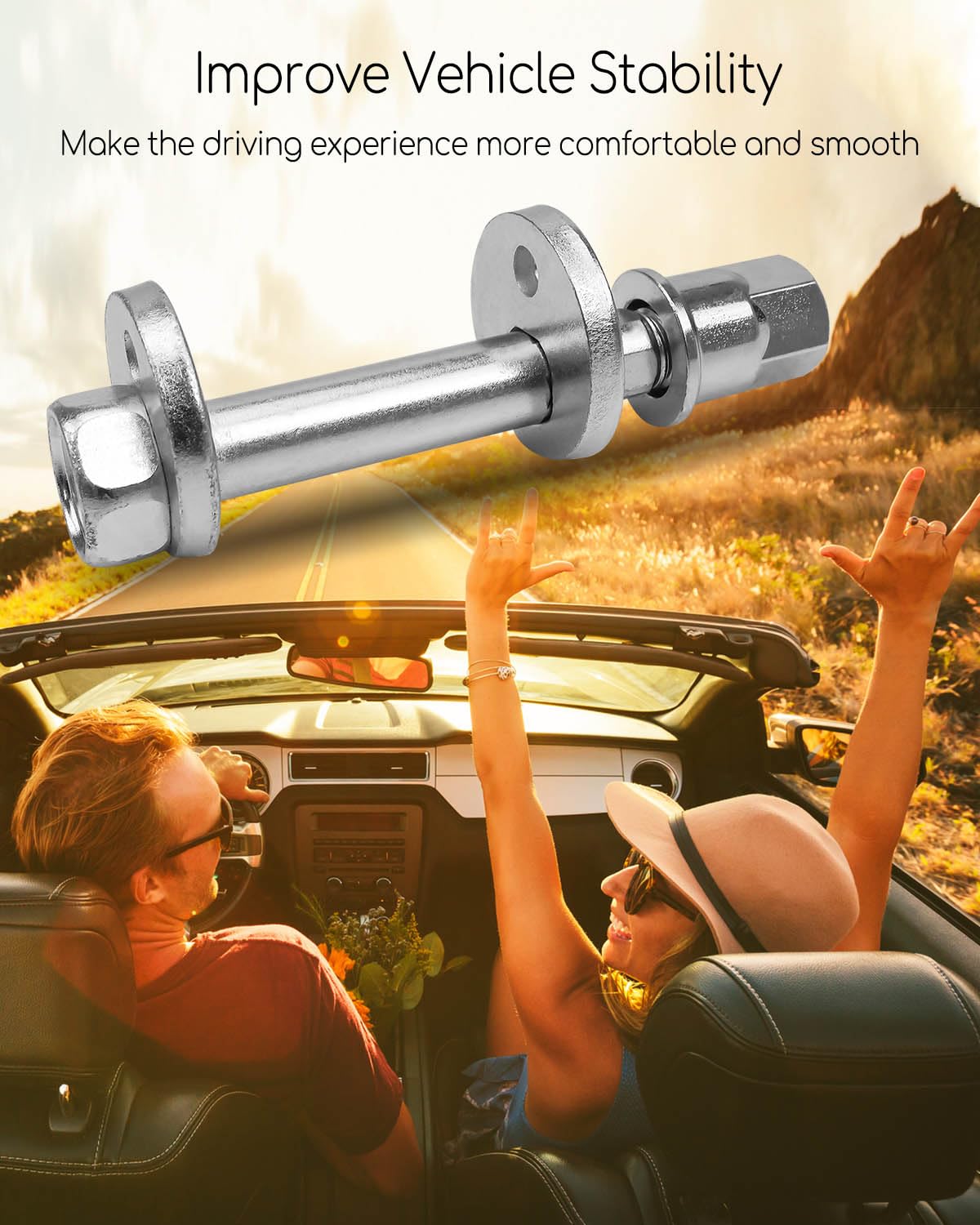 2Pcs Rear Toe Link Alignment Bolts Fit for Jeep Patriot Compass Grand Cherokee Dodge Journey Chryslr 200 Sebring, High Strength Steel Camber Bolt Kit Replace 6508486AA 06508486AA