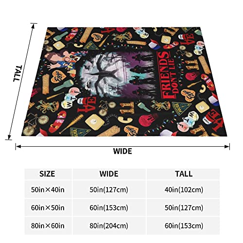 Stranger Friends Flannel Throw Soft Lightweight Blankets for Men Women Boys Gifts Room Bed Thing Home Decor 50"x40"