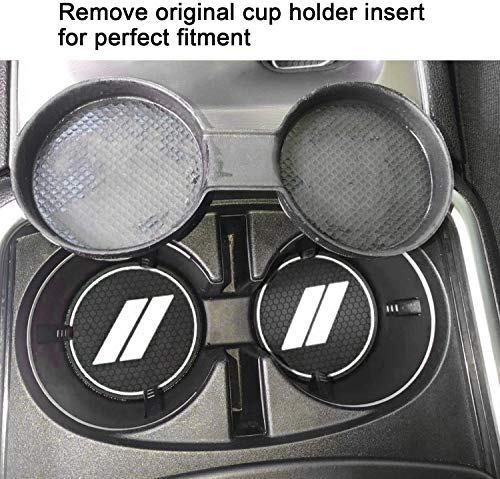 SENSHINE for Dodge Journey Accessories 2022 2021 2020 2019 2018 2011-2021 Non-Slip Anti Dust Cup Holder Insert Center Console Liner Trim Door Packet Mats Custom Interior 5PC (White Trim,Glow in Dark)