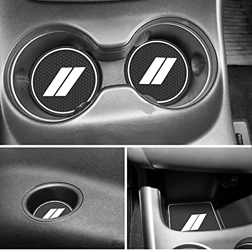 SENSHINE for Dodge Journey Accessories 2022 2021 2020 2019 2018 2011-2021 Non-Slip Anti Dust Cup Holder Insert Center Console Liner Trim Door Packet Mats Custom Interior 5PC (White Trim,Glow in Dark)