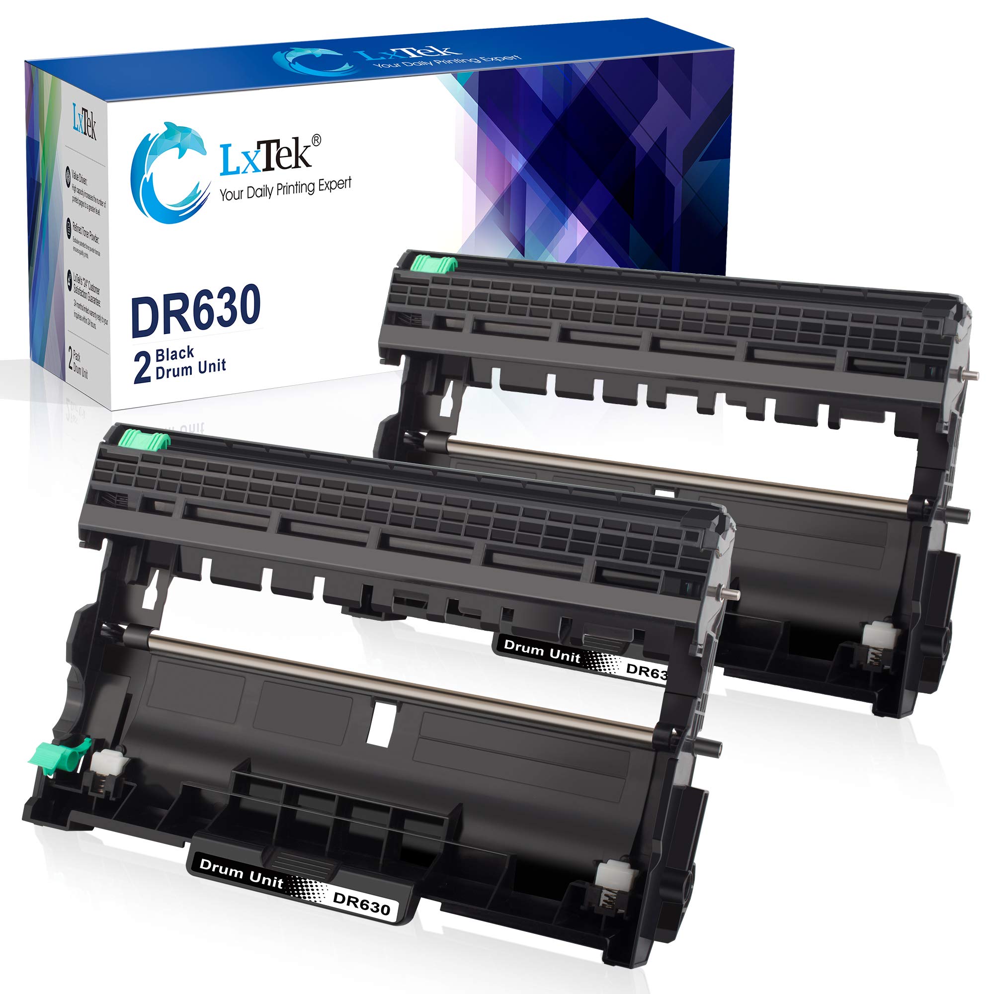 LxTek Compatible Drum Unit Replacement for Brother DR630 DR-630 High Yield to use with HL-L2300D MFC-L2705DW HL-L2300D MFC-L2720DW HL-L2320D Printer (2 Black)