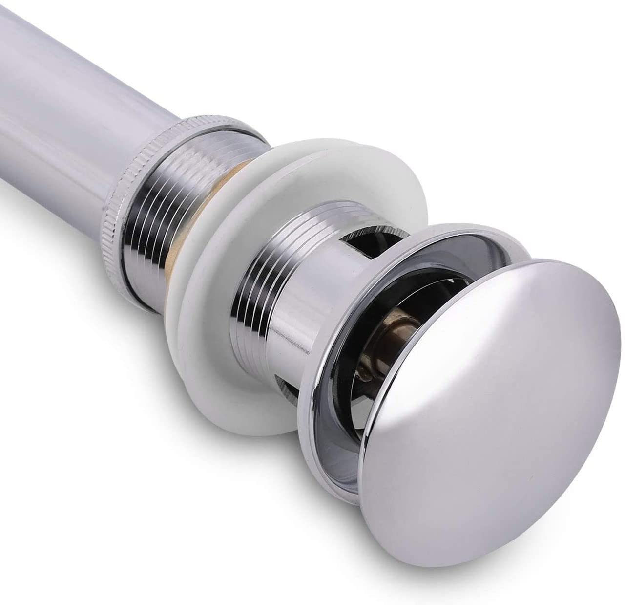Royal Bathroom Sink Drain Stopper Pop up Drain Without Overflow for Vessel Sink Lavatory Vanity, Brushed Nickel