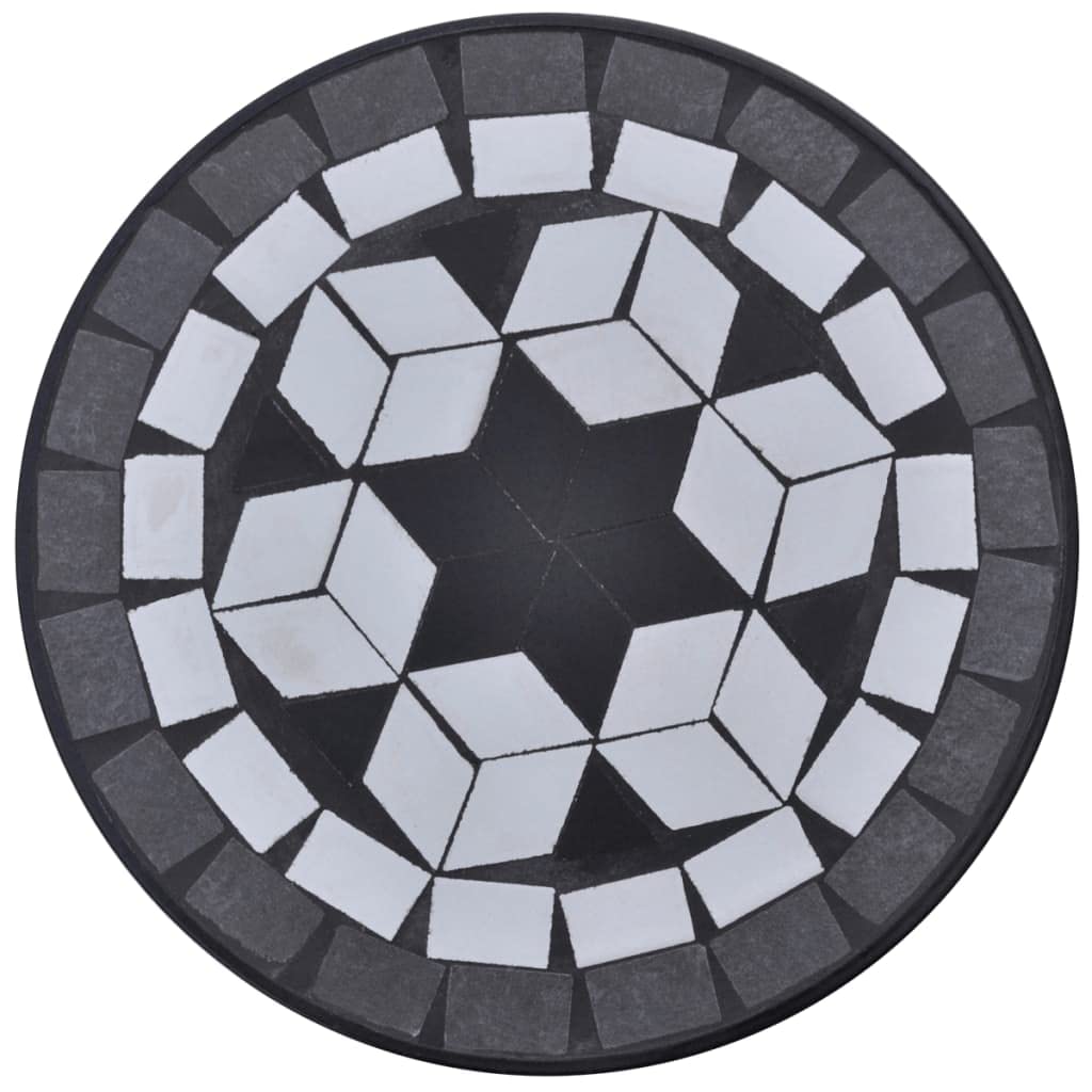 CUMYZO Mosaic Side Table Plant Table Black White 4kg/8.8ib Plant Stands