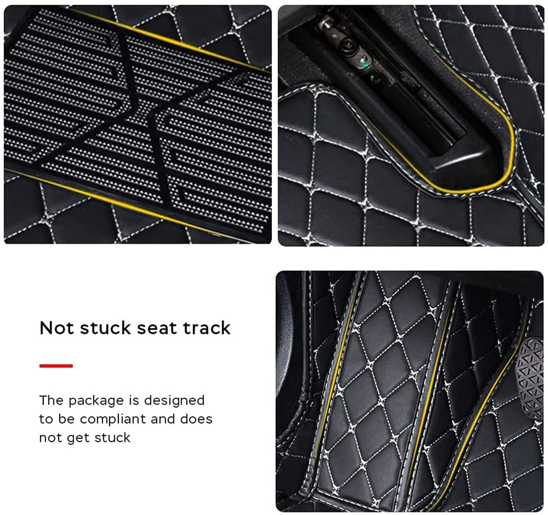 Car Floor Mats for Dodge Journey 7seat 2009-2017,Leather Luxury Floor Liner All Weather Protection Carpet,red and Black