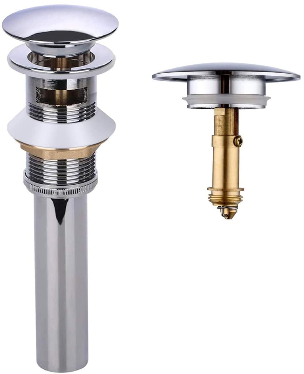 Royal Bathroom Sink Drain Stopper Pop up Drain Without Overflow for Vessel Sink Lavatory Vanity, Brushed Nickel