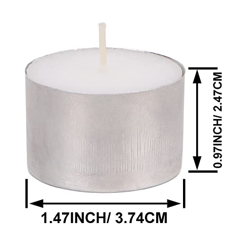 50 Pack Unscented Tea Light Candles 8 Hours Extended Burn Time Smokeless Dripless Paraffin Wax Tealight Candles in Bulk Small Votive Candle for Shabbat, Home Decorative